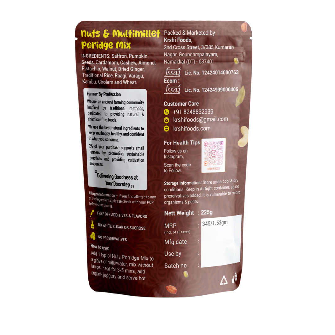 Nuts & Multimillet Instant Porridge Mix : Healthy Breakfast – Krshi Foods